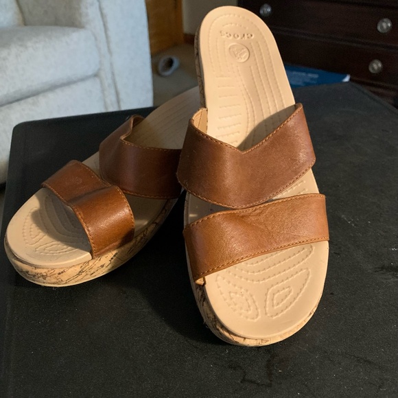CROCS | Shoes | Cute Little Snappy Cork Wedge Sandal | Poshmark